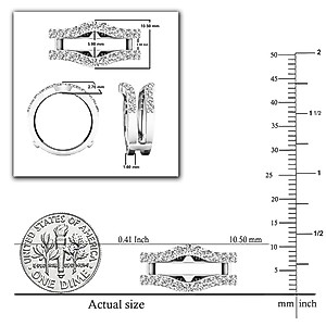 Dazzlingrock Collection Round Cubic Zirconia Wedding Enhancer Ring for Women (1.60 ctw, Color White, Clarity Clean) in 14K White Gold Size 8