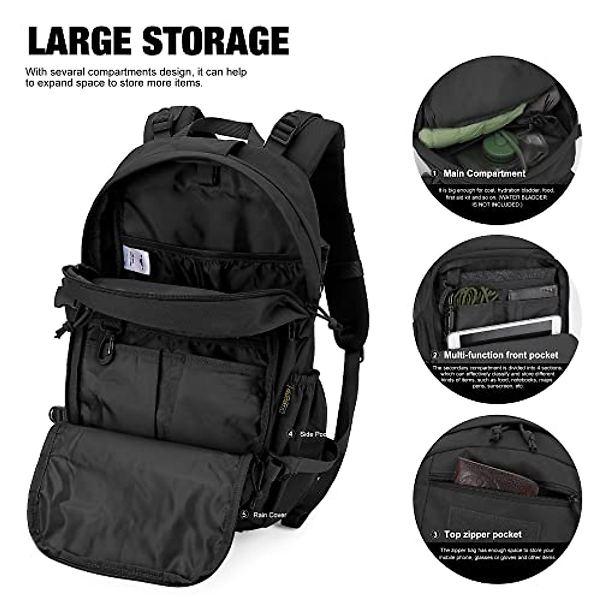 Mardingtop Small Tactical Backpack,Molle Hiking Backpack for Backpacking,Cycling and Biking ,25L Backpack