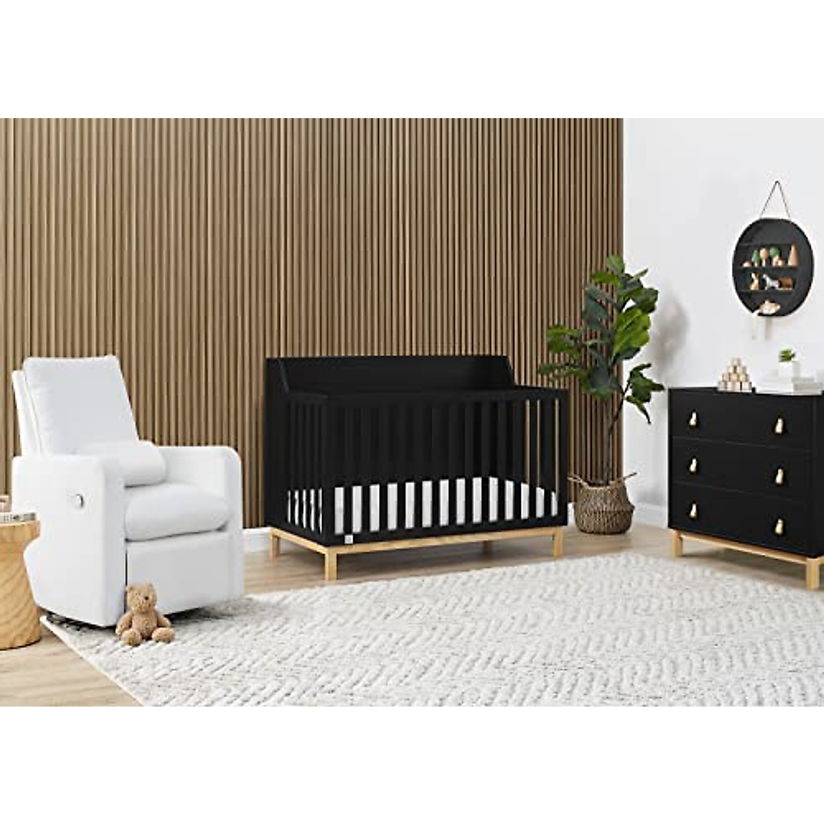 GAP babyGap Oxford 6-in-1 Convertible Crib - Greenguard Gold Certified, Ebony/Natural