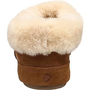 Acorn Shearling Bootie Slippers for Women - Genuine Sheepskin, Memory Foam, Non-Slip, Durable - House Slippers with Indoor/Outdoor Sole