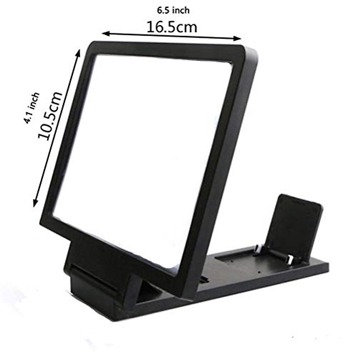 Anti-Radiation Phone Screen Magnifier Cellphone Projector HD 3D Movie Watching Holder, Make Your Mobile Phone Screen Turn into Pad Screen, Watch Video More Comfortable (Black)