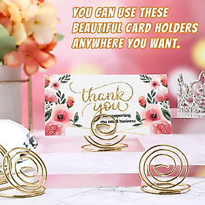 Humyoun 100 Pcs Round Place Card Holder Christmas Table Card Holders Mini Name Card Holder Wedding Place Card Holder for Table Reserved Table Card Holder for Christmas Thanksgiving Party(Gold)