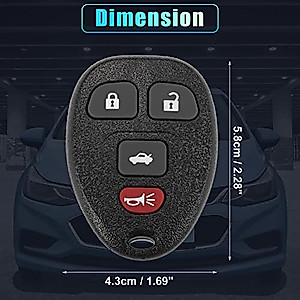 X AUTOHAUX 315MHz KOBGT04A Keyless Entry Remote Car Key Fob for Chevy Malibu HHR for Pontiac G5 G6 Grand Prix Solstice for Saturn Aura Sky for Buick LaCrosse 15252034 4 Buttons