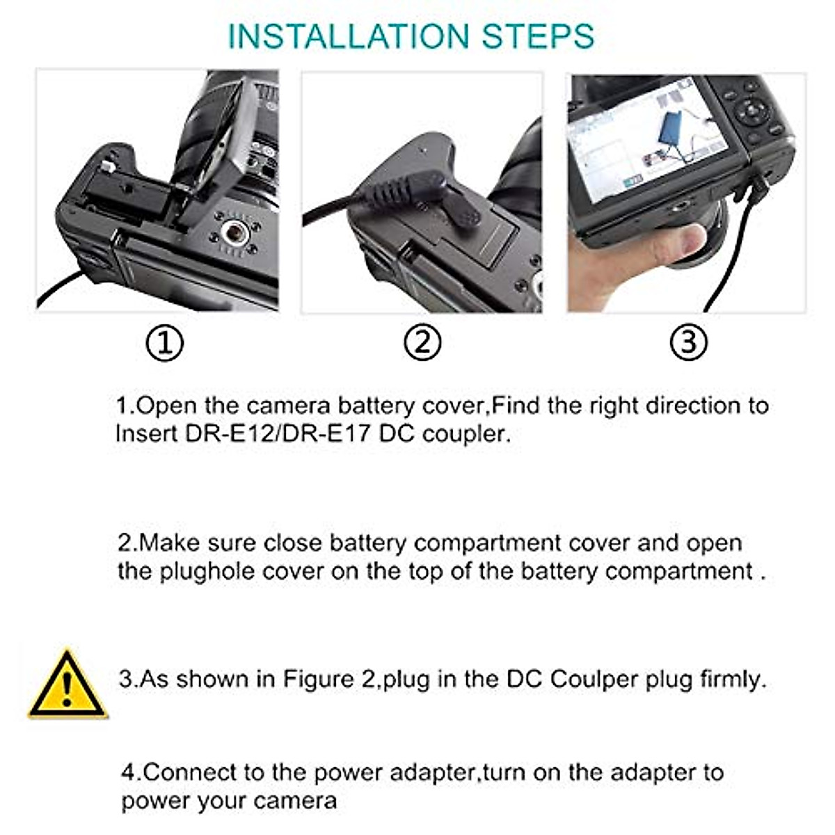 Tengdaxing ACK-E12 Power Adapter LP-E12 Wired Dummy Battery Kit for Canon EOS M200, M50, M10, M50 Mark ii, M100, EOS M, EOS M2, Kiss M, M2 Cameras