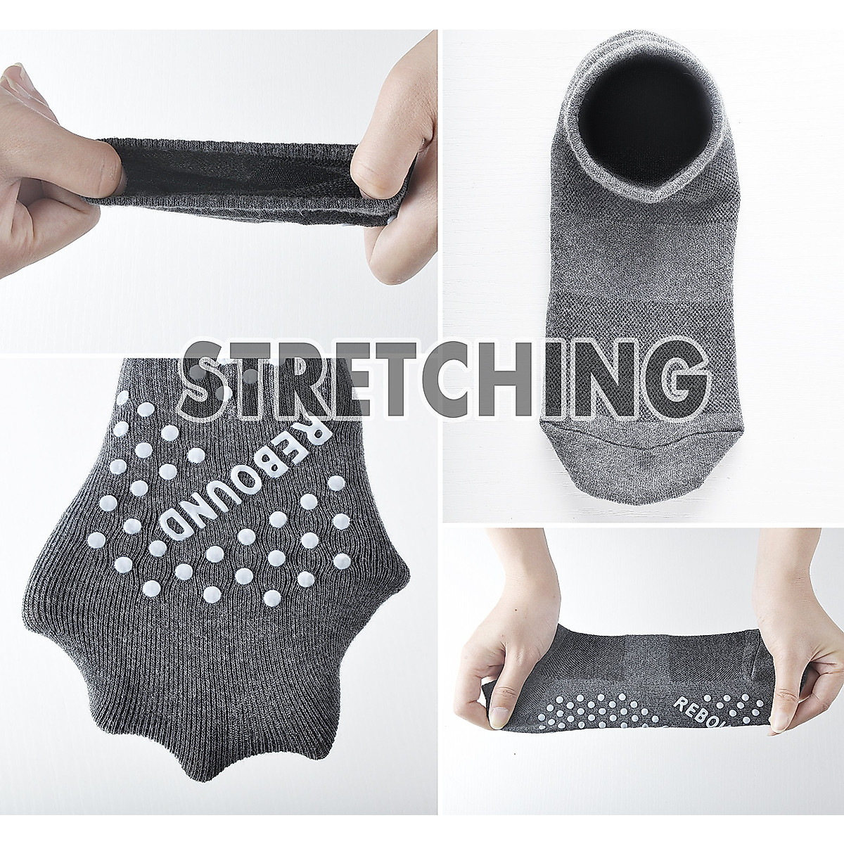 DIBAOLONG Non Slip Yoga Socks for Women, Anti-Skid Gripper Socks Pilates Barre Bikram Fitness Socks with Grips