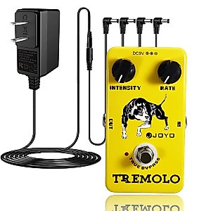 JOYO JF-09 Tremolo Tube Circuitry Pedal Bundle with DC 9V Pedal Power Supply (800mA -1A) AC Adapter