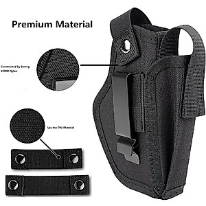 LUCYLANKER Universal Gun Holster,IWB OWB Gun Holster,Tactical Pistol Bags Waistband,The Waistband Pistols Holsters for Right and Left Hand, Draw Holster for Men/Women (with Mag Pouch)