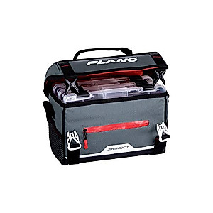 Plano Weekend Series 3600 Softsider Tackle Bag, Gray Fabric, Includes 2 3600 Stowaway Utility Tackle Boxes, Soft Fishing Tackle Storage Bag, Water-Resistant