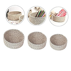 NUSITOU 3pcs Woven Storage Basket Storage Baskets Wicker Storage Bins Kids Storage Bins Woven Storage Organizer Flower Planter Basket Small Woven Baskets Woven Snacks Basket Manual