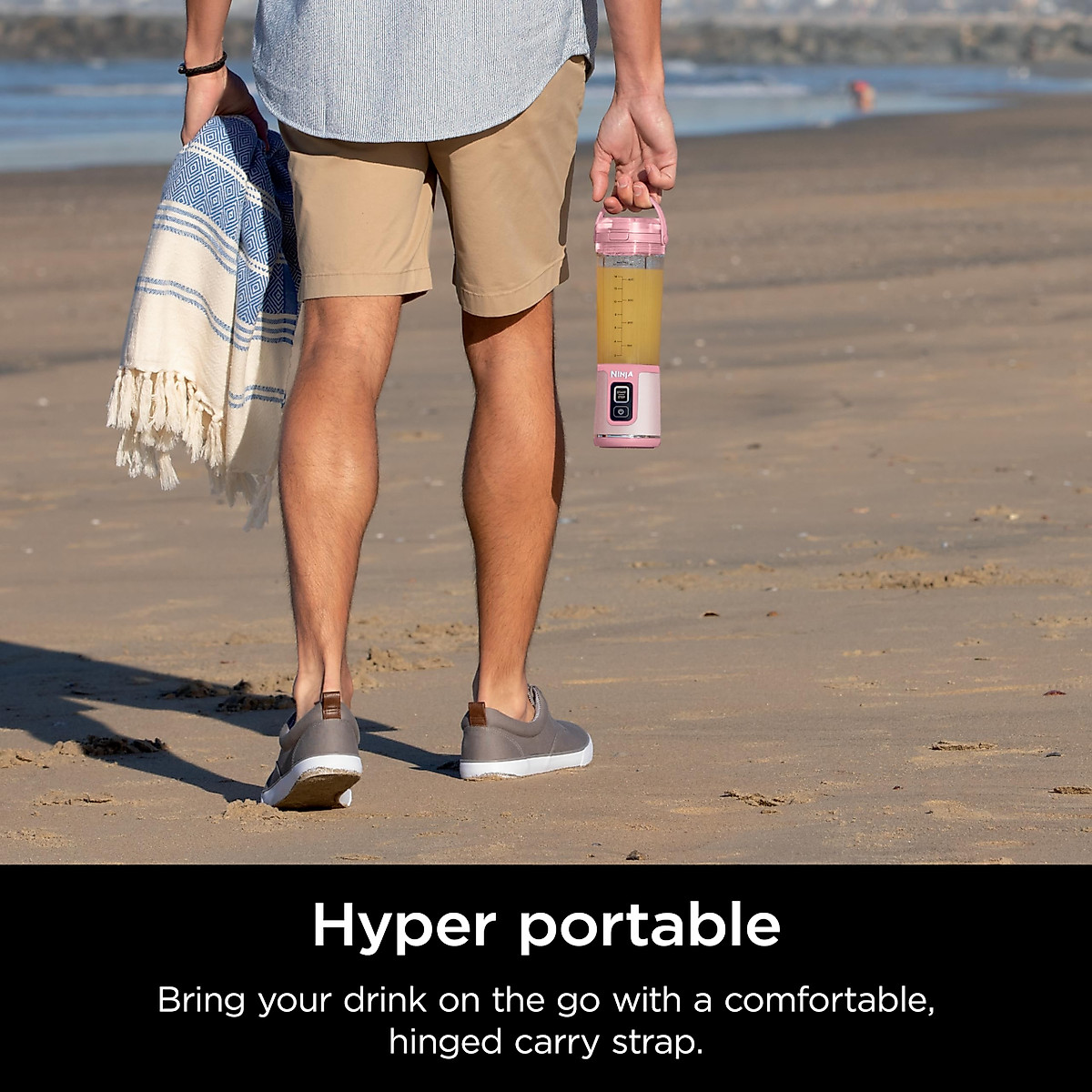 Ninja Blast Portable Blender, Cordless, 18oz. Vessel, Personal Blender For-Shakes and Smoothies, BPA Free, Leakproof-Lid and Sip Spout, USB-C Rechargeable, Dishwasher Safe Parts, Tinted Pink, BC151PK