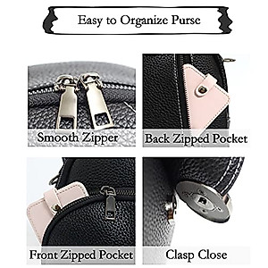 Small Backpack Purse for Women, SIXVONA 3 Ways to Carry Fashion Mini Backpack Soft PU Leather Purse for Girls Ladies, Black