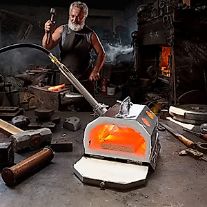 ATkrou GY100 Propane Forge Kit Double Door (Stainless Steel) Single Burner Portable Artist Hobby Knife Making Tool Making Farrier Blacksmith