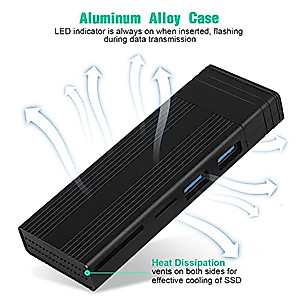 M.2 NVME SSD Enclosure Adapter, 10Gbps USB C Aluminum Case, Professional Portable State Drive External Enclosure for Computer Tablet (Black)