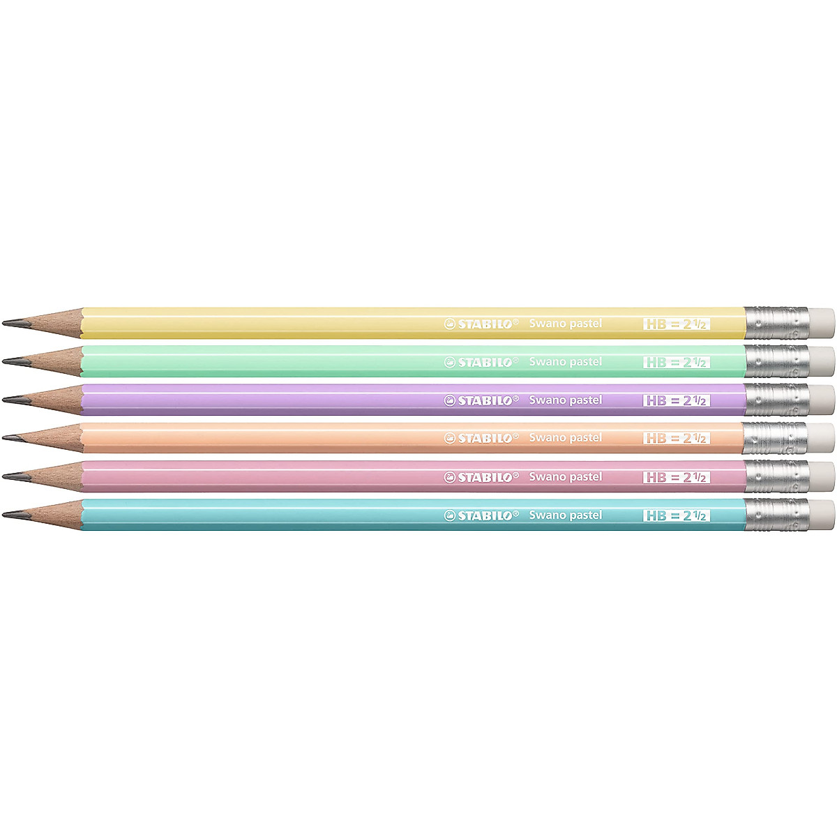 STABILO Graphite Pencil Swano Graphite Pastel - Green - Box of 12 - HB