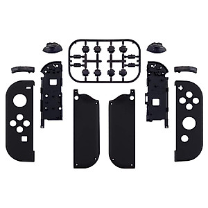 eXtremeRate DIY Replacement Shell Buttons for Nintendo Switch & Switch OLED, Black Soft Touch Custom Housing Case with Full Set Button for Joycon Handheld Controller - Console Shell NOT Included