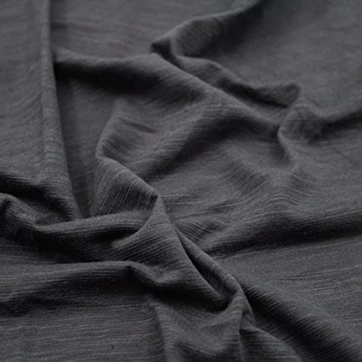 Texco Inc Solid Slub Spandex Jersey Knit Cotton Blend/Apparel DIY Fabric, Gray 1 Yard