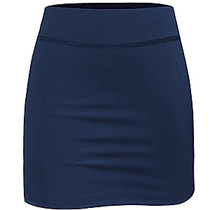 aihihe Skorts Skirts for Women with Pockets Active Athletic Skirt Sports Golf Tennis Running Pockets Skort Shorts Navy
