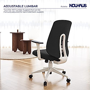 Nouhaus Palette Ergonomic Office Chair Comfortable Swivel Computer Desk Chair, Lumbar Adjust Rolling Chair. (Black)