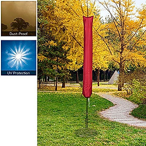 Yescom Outdoor Patio Umbrella Protective Cover Bag 180gsm Polyester Fabric fits 5' 6' 7' 8' 9' 10' Umb Garden Red
