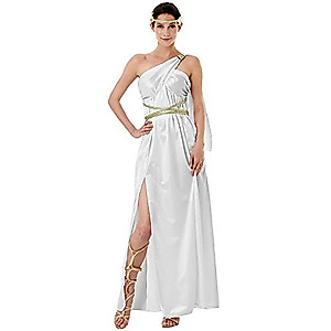 Grecian Goddess Women’s Halloween Costume - White Greek Dress (X-Large)