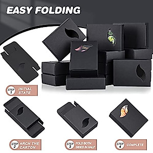 30 Pcs Soap Packaging Box Kraft Soap Box with Window Soap Boxes for Homemade Soap Leaf Window Box for Soap Homemade Soap Making Supplies Packaging for Party Favor Treats 3.82 x 2.76 x 1.18 Inch (Black)