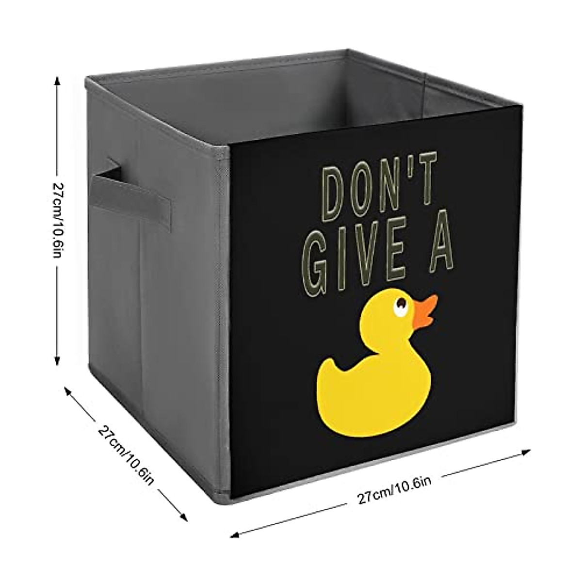 Don't Give Duck Canvas Collapsible Storage Bins Cube Organizer Baskets with Handles for Home Office Car