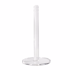 Dino74 Clear Acrylic Paper Towel Holder - Toilet Tissue Rolls Stand Organizer Countertop for Kitchen Accessories, Bathroom or Living Room