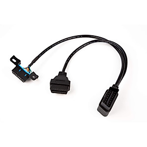 YPP Angled 16pin OBD II Splitter Extension Cable Car Indash Power & Data Cable for GPS Tracker Scan Tool