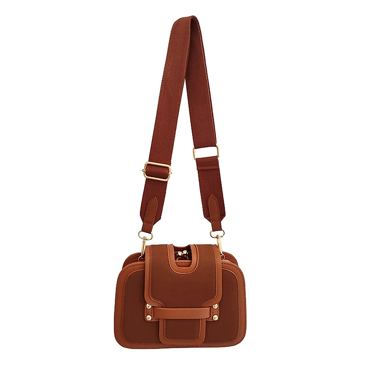 Beacone Wide Purse Strap Adjustable Canvas Replacement Crossbody Handbag Shoulder Bag Strap (A-Black)