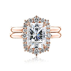 3.1 ct tw Kobelli Moissanite Raina Bridal Set - rose-gold / 8.5 / G-H