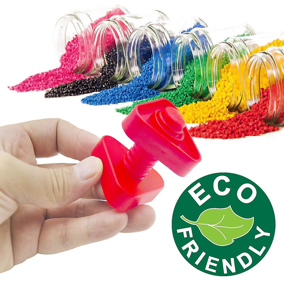 EJLIFEBOX 14 Pack Jumbo Nuts Bolts and Matching Eggs Fine Motor Skills Toys Set for Toddlers, Matching Color and Shape Game Toy Improve Motor Skills