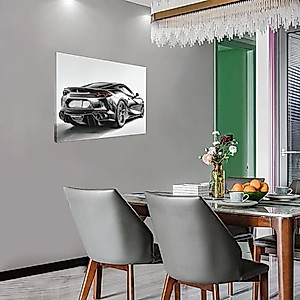 Car Poster Ferrari F40 Supercar Posters Racing Car Canvas Wall Art For Boy's Bedroom SuperCar Wall Decor Frame-style 18x12inch(45x30cm)