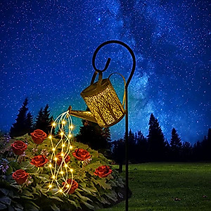 Solar Watering Can with Lights, Outdoor Garden Decor Hanging Lantern Waterproof Landscape Lights Outside Decorations for Patio Yard Art Flower Bed Backyard Gardening Gifts for Mom Grandma Women