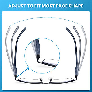 FelixAim Reading Glasses for Men, Blue Light Blocking Metal Readers Men, Lightweight Full Frame Eyeglasses with Spring Hinge