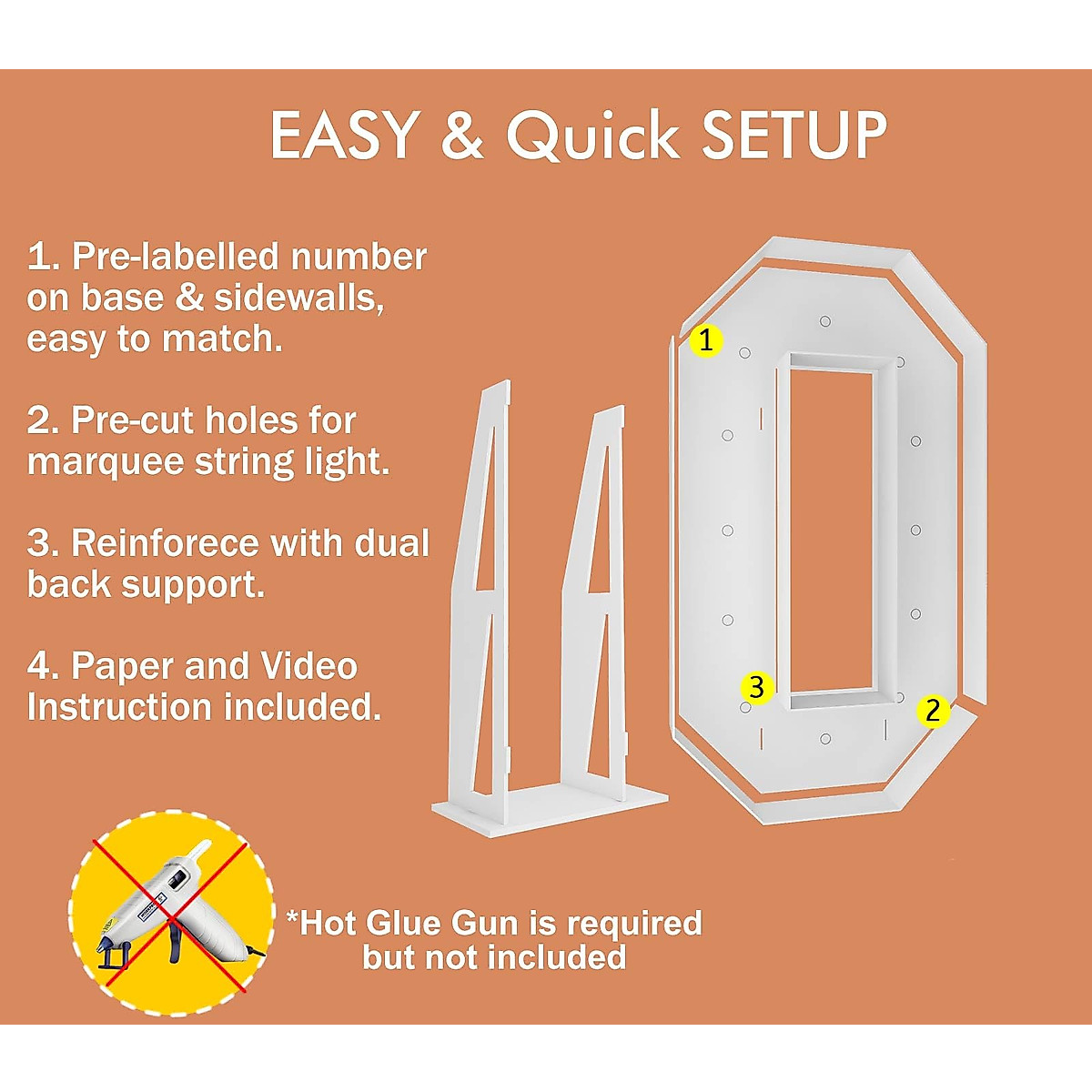 4FT Marquee Light Up Letters, Large Marquee Letters, Mosaic Balloon Frame Letters Big Letters for Engagement Wedding Decorations Birthday Party Backdrop Decor, Balloon Arch Kit Letter O