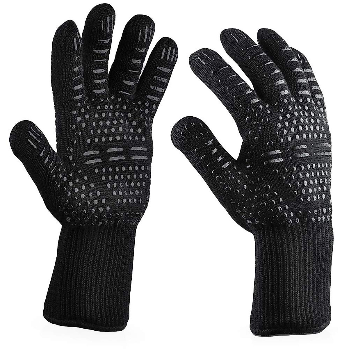 Toxz Barbecue Oven BBQ High Temperature Insulation Anti-scalding Gloves,Cut Resistant Fiber Gloves,Heat Resistant Mitts,Microwave Oven Anti-Slip Insulation Gloves