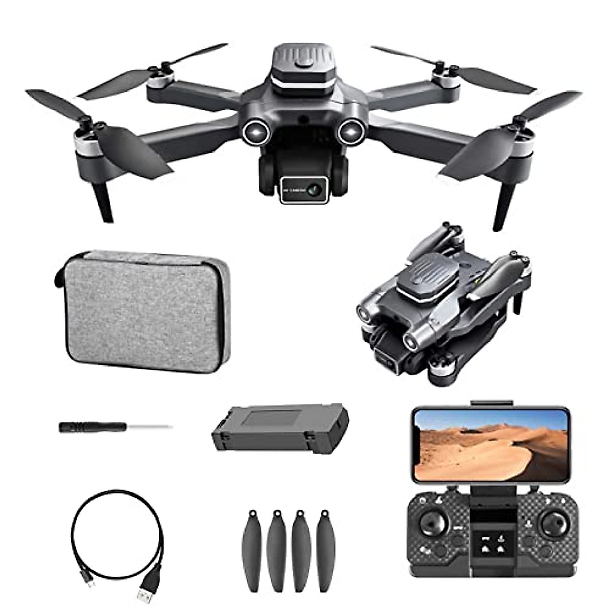 Drone with Camera for Adults 4K, RC Quadcopter Drones with Auto Return, Foldable Quadcopter with Altitude Hold, Headless Mode for Outdoor, Camping