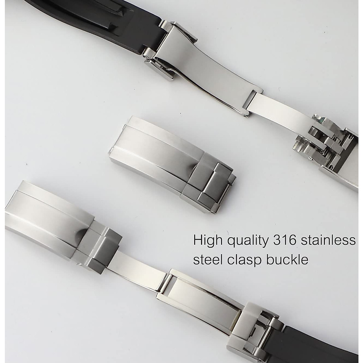 Sight Focus 20mm Rubber Watch Band For Rolex Daytona,Submariner 40,Yacht-Master 40,GMT-Master 40,Sea Dweller 40,Air-King 40,Datejust 36,Day-Date 36/40,Explorer 39/40,Milgauss 40,Oyster Perpetual 39,Wristband for TUDOR Omega/Seiko/CITIZEN Watchband Strap