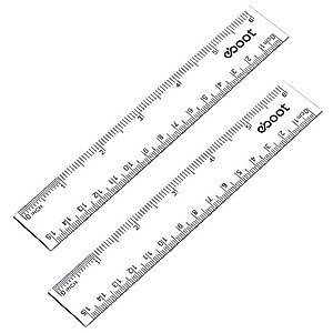 2 Pack Plastic Ruler Straight Ruler Plastic Measuring Tool for Student School Office (Clear, 6 Inch)