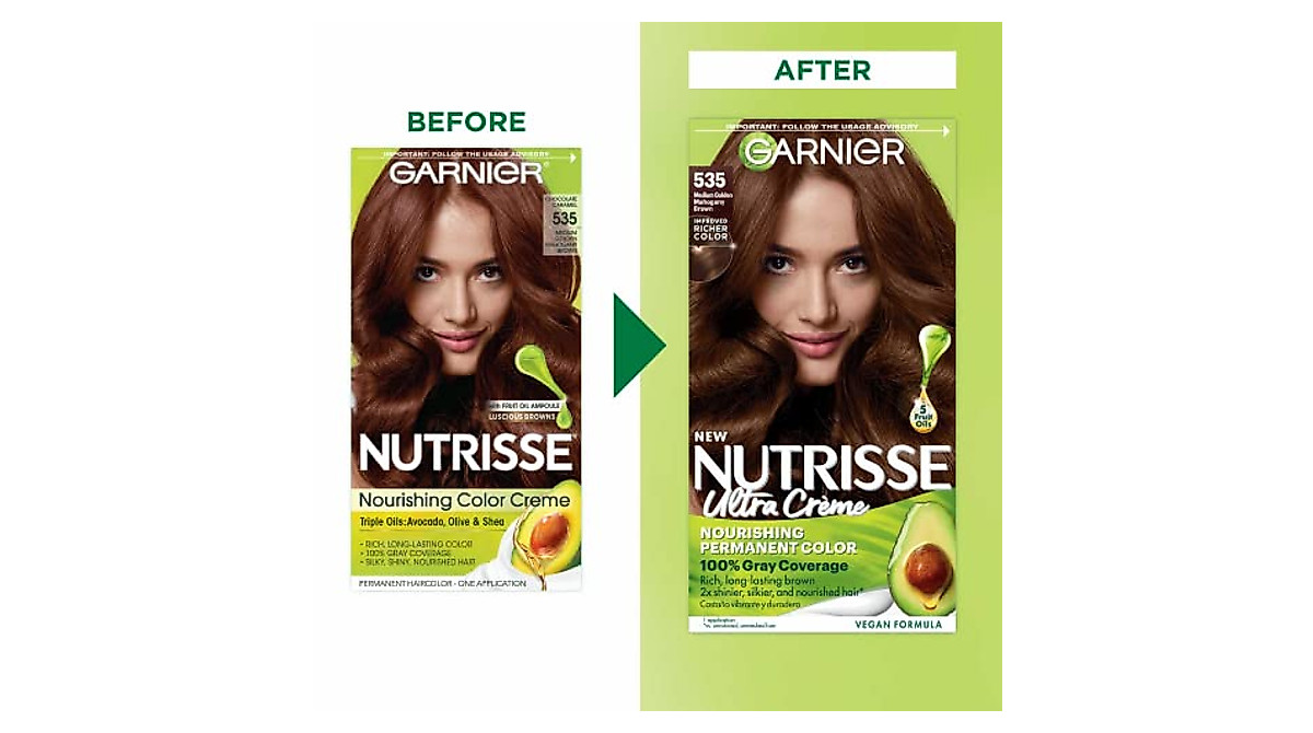 Garnier Nutrisse Hair Color 535 Medium Golden Mahogany Brown