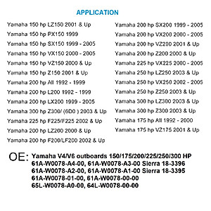 MARKGOO 61A-W0078-A3-00 Water Pump Impeller Repair Kit w/Housing Replacement for Yamaha Outboard V6 150 175 200 225 250 300 HP VMAX Boat Motor Engine Parts Rebuild Service Sierra 18-3396 61A-W0078-02