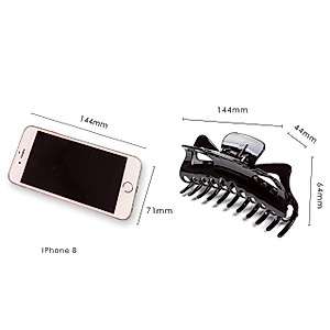 Prettyou Thick Hair Super Large Clips Crystal Plastic Claw Clamps Hairgrips Clips Accessories for Women, 2 pack. (A)