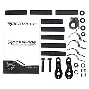 Rockville rocknride (2) RockNRide 3" Powered Bluetooth Metal Motorcycle Handlebar Speakers, Black