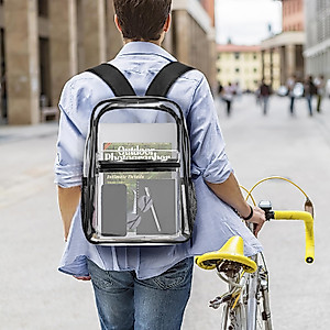 AZKAQA Clear Backpack Transparent See Through Backpack for Security Sports Work Travel Stadium Casual Daypack Backpacks