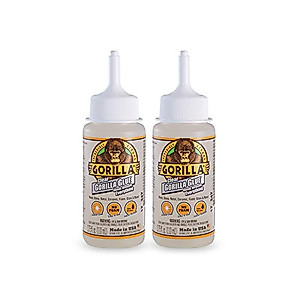 Gorilla Glue Clear, Non-Foaming, Water Resistant, Indoor & Outdoor, Versatile Bonding Usage, Easy Application Nozzle, 3.75oz/110ml Bottle, (Pack of 2)