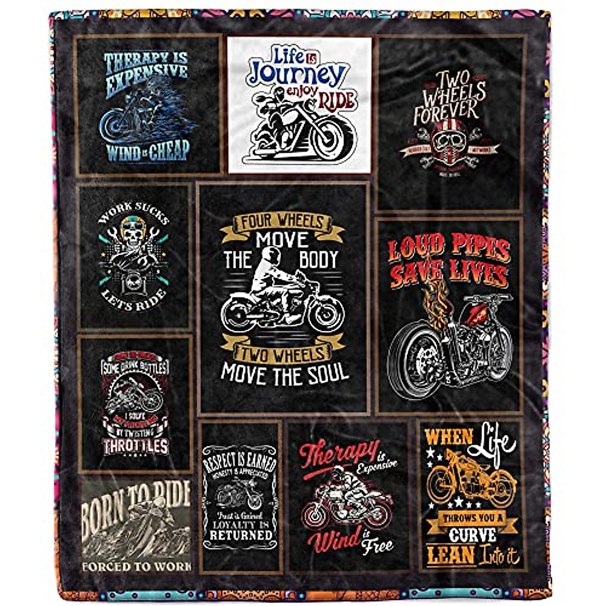 Launchigo Personalized Motorcycle Blanket, Biker Blankets, Rider Blanket. Premium Quality Outdoor Blanket. Fleece Throw Biker Blanket for Birthday & Christmas. (Biker Blanket 01, 60" X 80")