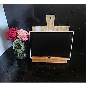 Marble and Acacia Bamboo Wood Recipe Book/Tablet Stand