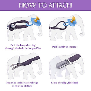 7 Pcs Braided Pacifier Clip Baby Girls for Boys, Handmade Cotton Pacifier Holder Binky Clips Fits All Pacifiers Modern Unisex Smoother Clip Baby Gifts