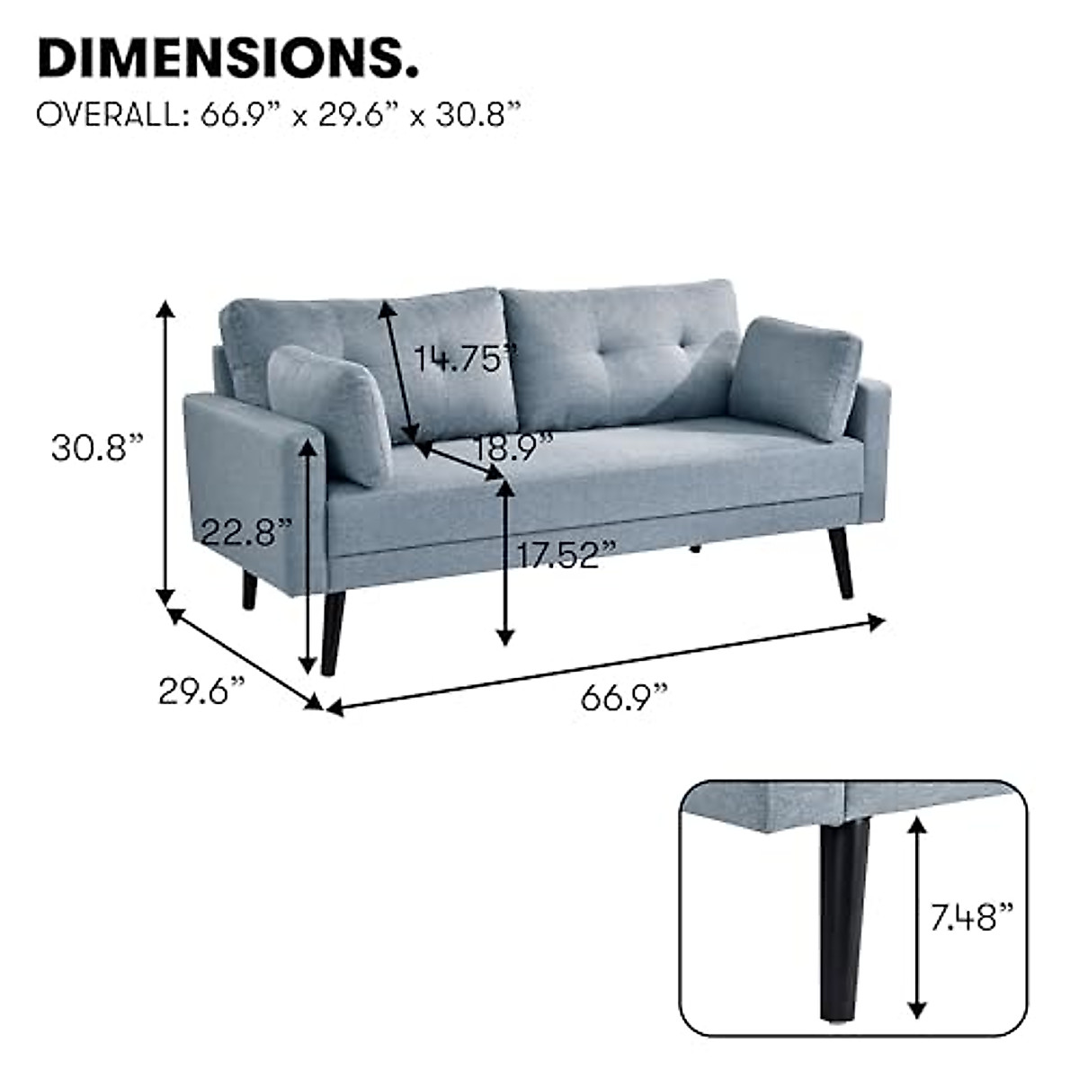 Serta Benrama Sofa Light Gray