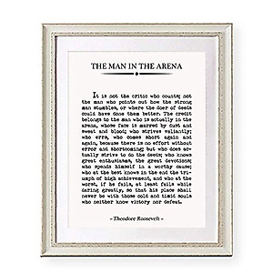 The Man in the Arena, Inspirational Quote Print, Book Page Sign, Graduation Gift, Home Decor, Office Wall Decor, Great Quote, 8 x 10 Inches Unframed
